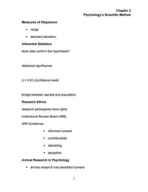 Psyc 3500 Psychologys Scientific Method Lecture Notes Iv