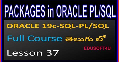 Packages In Oracle Pl Sql Oracle Sql And Plsql Full Course In Telugu