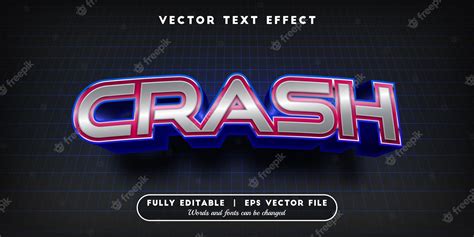premium vector crash text effect with editable font style