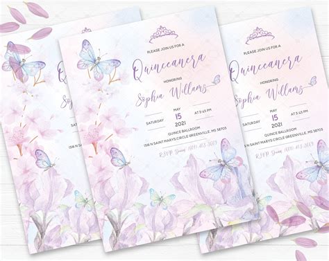 Butterfly Themed Quinceanera Invitations Butterfly Quinceanera