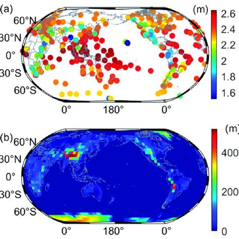 A Global Distribution Of Mean Vmf Ztd In 2020 B Altitude Global Download Scientific