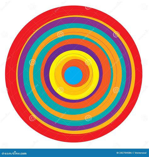 Random Colorful Concentric Circles Rings Stock Vector Illustration