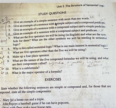 Solved Unit 2 ﻿the Structure Of Sentential Logicstudy