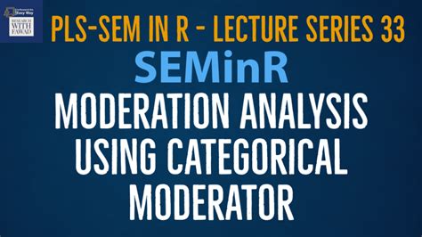 Categorical Moderation Analysis Using SEMinR ResearchWithFawad