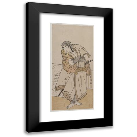 Katsukawa Shunjō 10x18 Black Modern Framed Museum Art Print Titled