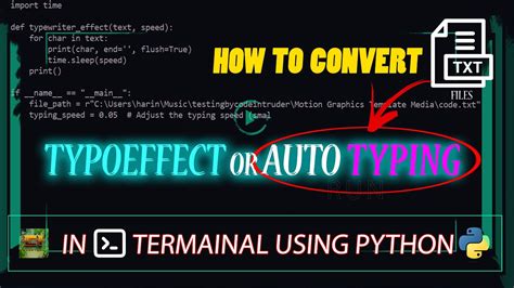 Text Typing Effect In Terminal Python Application Coding Intruder Youtube