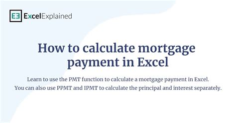 Calculate A Mortgage Payment In Excel Easy Step By Step Guide