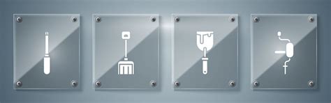 세트 핸드 드릴 퍼티 나이프 스노우 삽 스크루드라이버 정사각형 유리 패널 벡터 강철에 대한 스톡 벡터 아트 및 기타 이미지