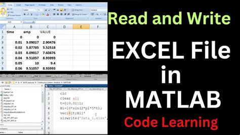 Read And Write Excel File In Matlab Youtube