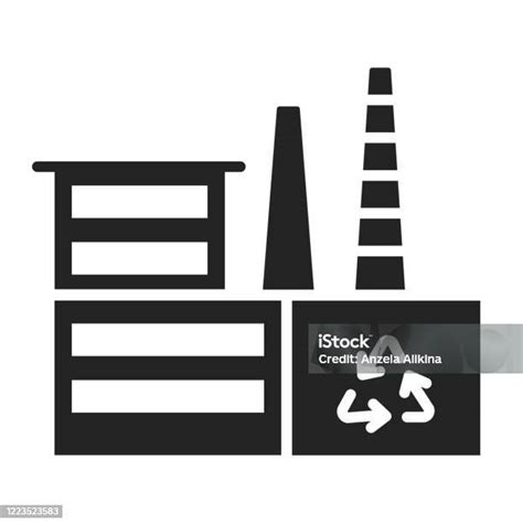 녹색 제조 검은 색 문말 아이콘입니다 쓰레기 처리 공장 환경 보호 웹 페이지 모바일 앱 프로모션에 대한 픽토그램 0명에 대한 스톡 벡터 아트 및 기타 이미지 Istock