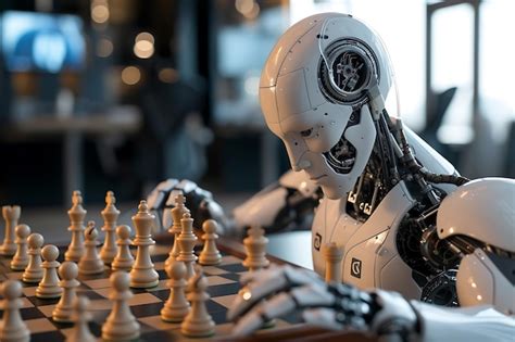Premium Photo Artificial Intelligence Robot Playing Chess