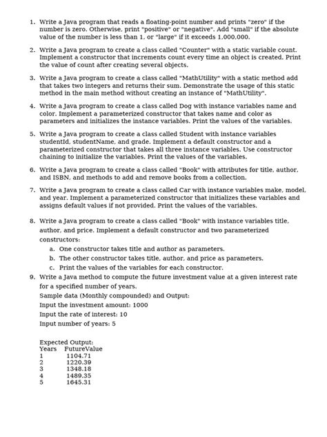 Programs For Practice 2 Pdf Constructor Object Oriented