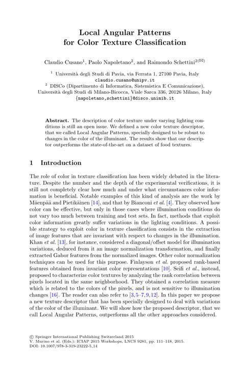 pdf local angular patterns for color texture classification