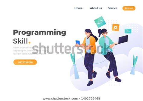Programming Skill Concept Web Engineer Work Stock Vector Royalty Free