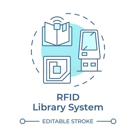Rfid Library System Soft Blue Concept Icon Stock Vector Illustration
