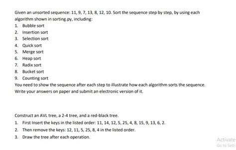 Solved Given An Unsorted Sequence 11 9 7 13 Solutioninn