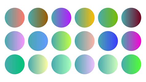 Colorful Teal Color Shade Linear Gradient Palette Swatches Web Kit Circles Template Set 25738136