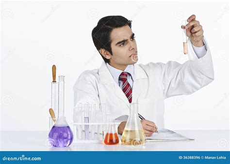 Scientist Doing Scientific Experiment In A Laboratory Royalty Free