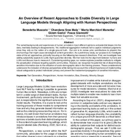 An Overview Of Recent Approaches To Enable Diversity In Large Language Models Through Aligning