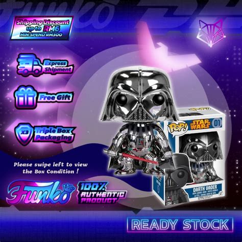𝐑𝐄𝐀𝐃𝐘 𝐒𝐓𝐎𝐂𝐊 Funko Pop STAR WARS Darth Vader 01 Chrome 星球大战 达斯 维德 Shopee Malaysia