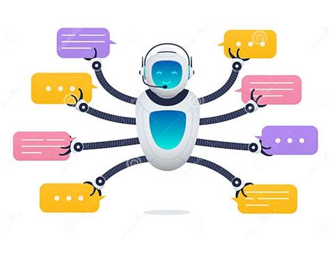 Chat Bot Robot Assistant For Customer Support Concept Of Virtual Consultant For Receiving Help