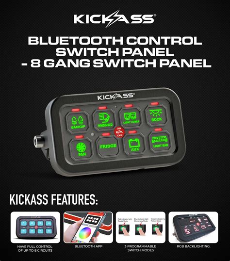 Kickass Bluetooth Control Switch Panel 8 Gang Switch Panel