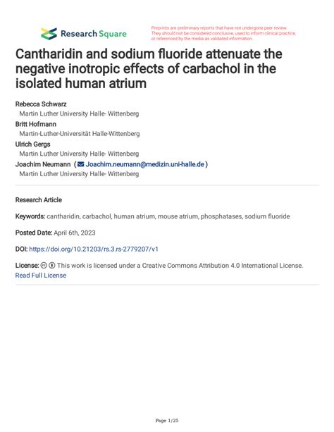 pdf cantharidin and sodium fluoride attenuate the negative inotropic