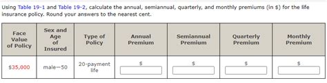 Jsing Table 19 1 And Table 19 2 Calculate The