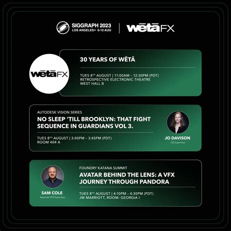 Wētā Fx On Linkedin Siggraph