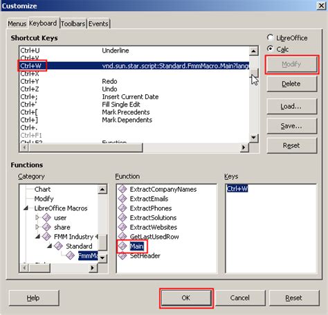 How To Assign A Short Cut Key Hotkey For A LibreOffice Macro