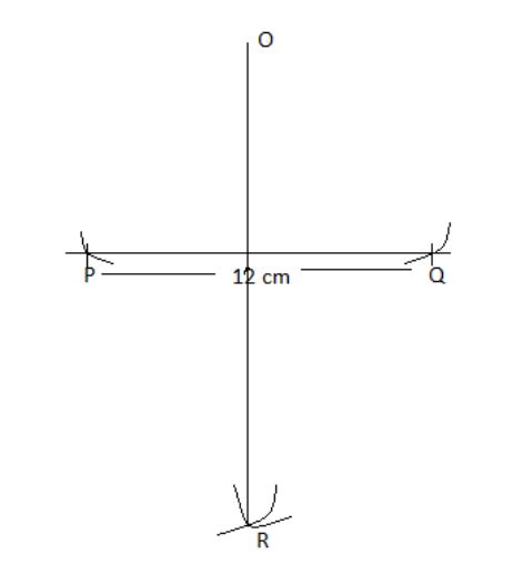 draw a line segment pq of length 12 cm mark a point o outside this