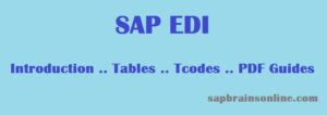 SAP EDI Tutorial Tables Tcodes PDF Training Guides