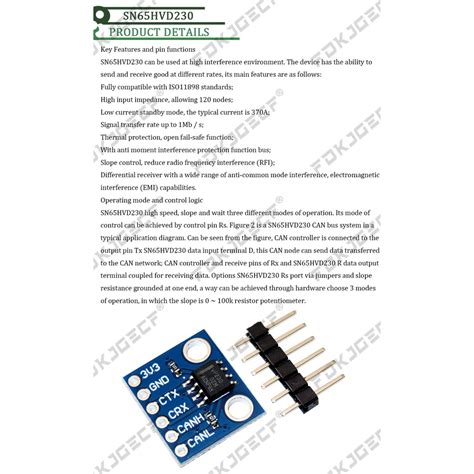 sn65hvd230 can bus transceiver communication module for arduino