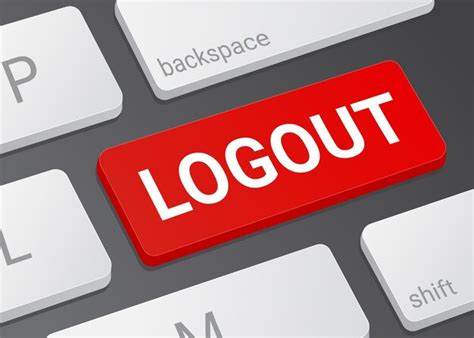 Premium Vector Closeup Of The Logout Button On A Realistic White Modern Keyboard Illustration