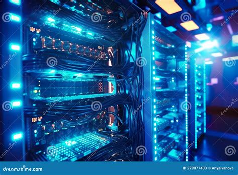 A Row Of Servers In A Server Room Generative Ai Image Stock Illustration Illustration Of A Row Of Servers In A Server Room Generative Ai Image Stock Illustration Illustration Of