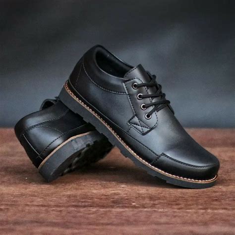 Jual Sepatu Pria Formal Lokal Original Mr Joe Tarantula Full Black Shopee Indonesia
