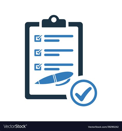 Checklist Report Writing Icon Simple Flat Design Vector Image