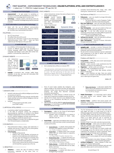 Q1 Empowerment Technologies Pdf World Wide Web Internet And Web