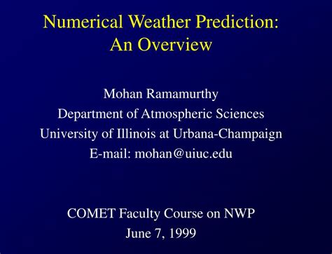 Ppt Numerical Weather Prediction An Overview Powerpoint Presentation Id523909