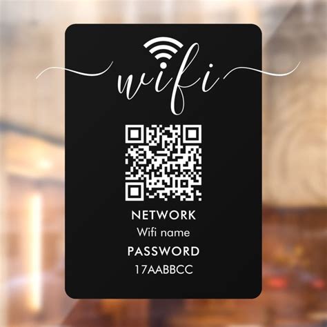 Scan To Connect Wifi Network QR Code Minimalist Window Cling Zazzle