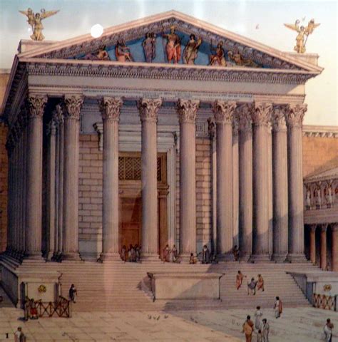 Restored View Of Mars Ultor Temple In Rome Very Typical Roman Temple