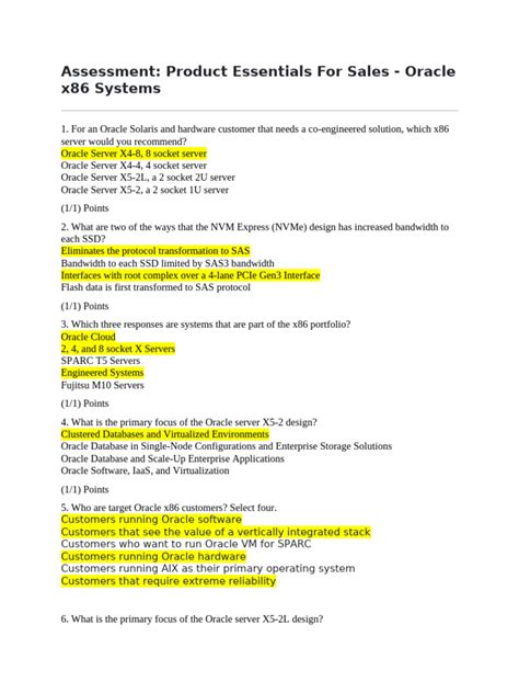 Product Essentials For Sales Oracle X86 Systems Pdf Oracle Corporation Server Computing