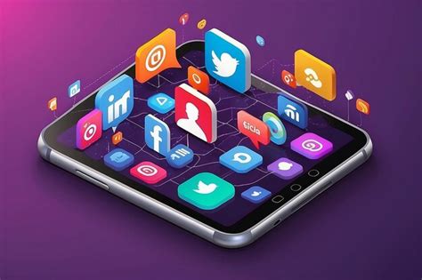 Premium Photo Multiple Social Media Application On Isometric Smartphone Screen Responsive Web