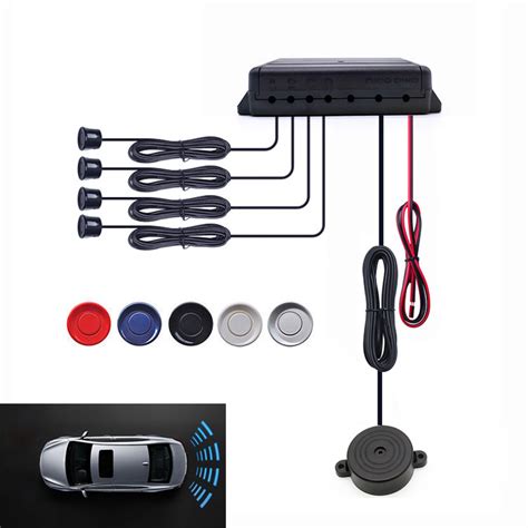 2 5w Car Reverse Radar System 9v To 36v With 4 Parking Sensors Distance Detection