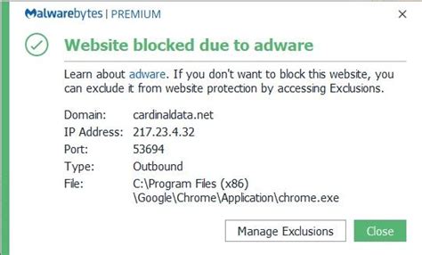 Blocked Website Resolved Malware Removal Logs