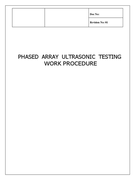 Paut General Work Procedure Pdf