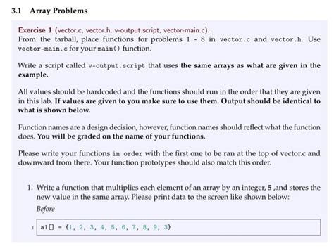 Solved Exercise Vector C Vector H V Output Script Chegg