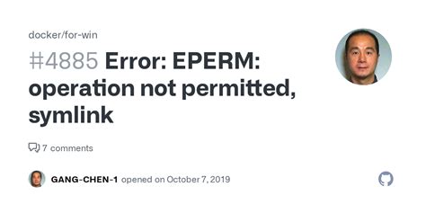 Error EPERM Operation Not Permitted Symlink Issue Docker For Win GitHub