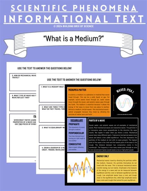 Introduction To Waves Informational Text Guided Reading Comprehension