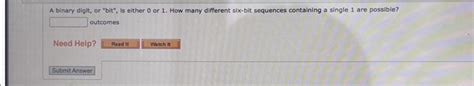 Solved A Binary Digit Or Bit Is Either 0 Or 1 How Many